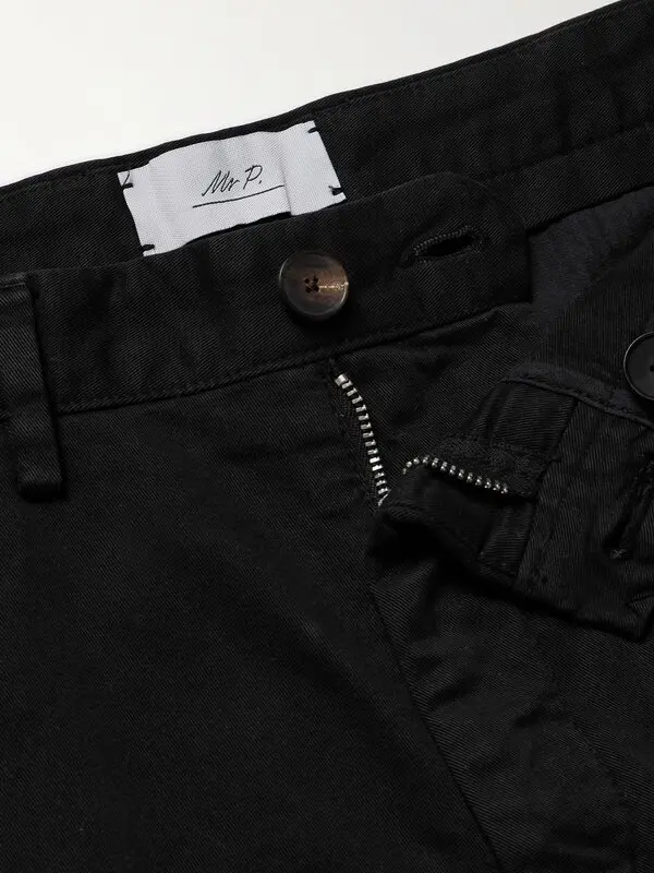 Mr P. Straight-leg Garment-dyed Cotton-blend Twill Bermuda Shorts