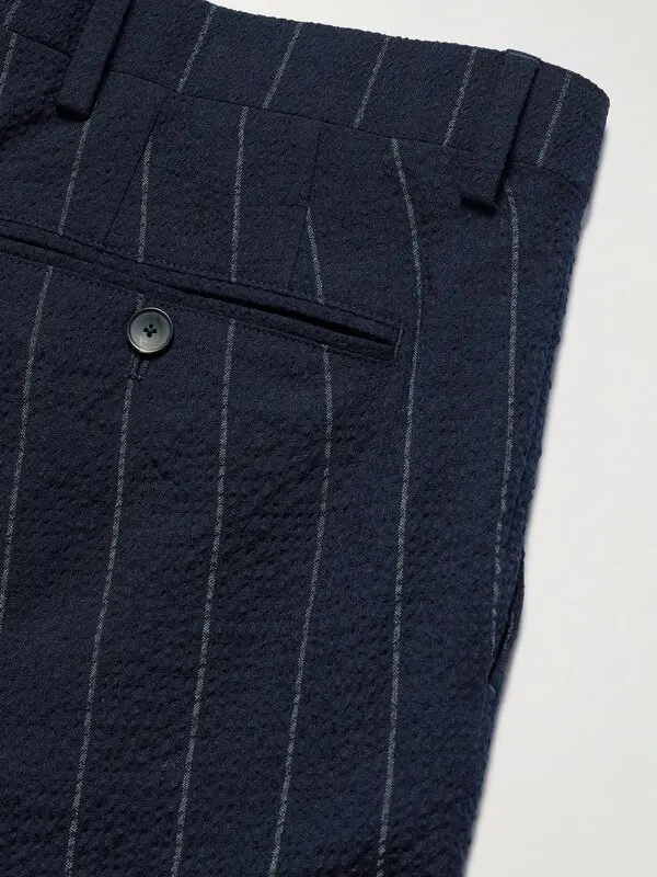 Mr P. Philip Tapered Pinstriped Wool-blend Seersucker Suit Trousers