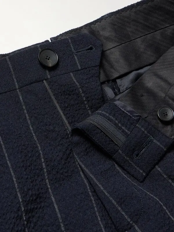 Mr P. Philip Tapered Pinstriped Wool-blend Seersucker Suit Trousers