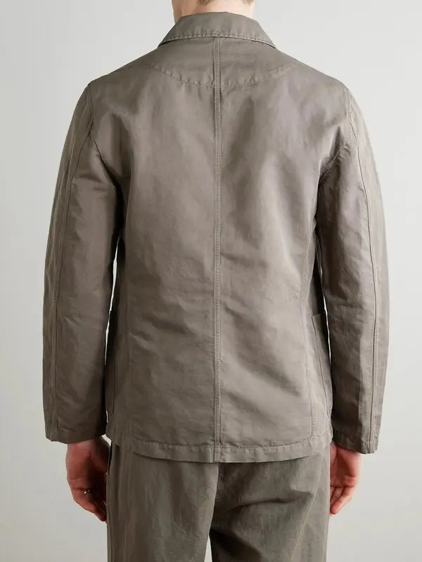 Mr P. Unstructured Garment-dyed Organic Cotton And Linen-blend Suit Jacket