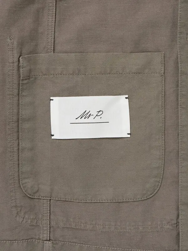 Mr P. Unstructured Garment-dyed Organic Cotton And Linen-blend Suit Jacket