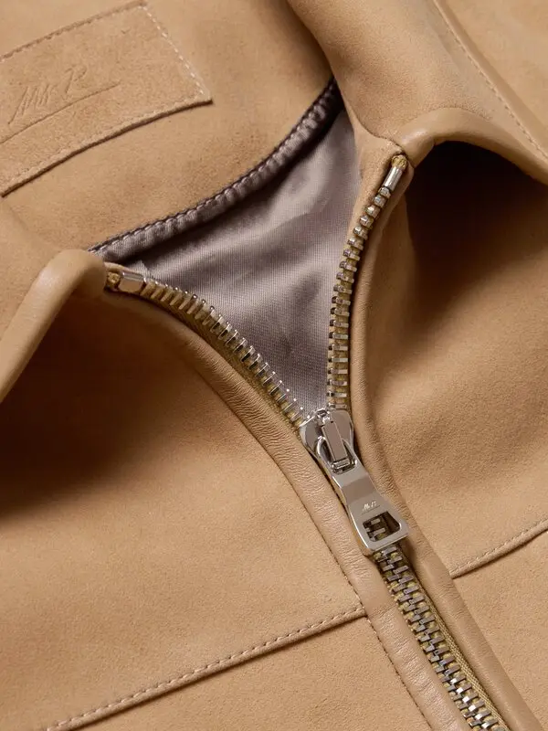 Mr P. Panelled Leather-trimmed Suede Jacket