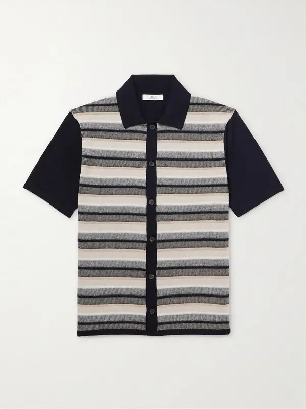 Mr P. Jude Striped Merino Wool Shirt