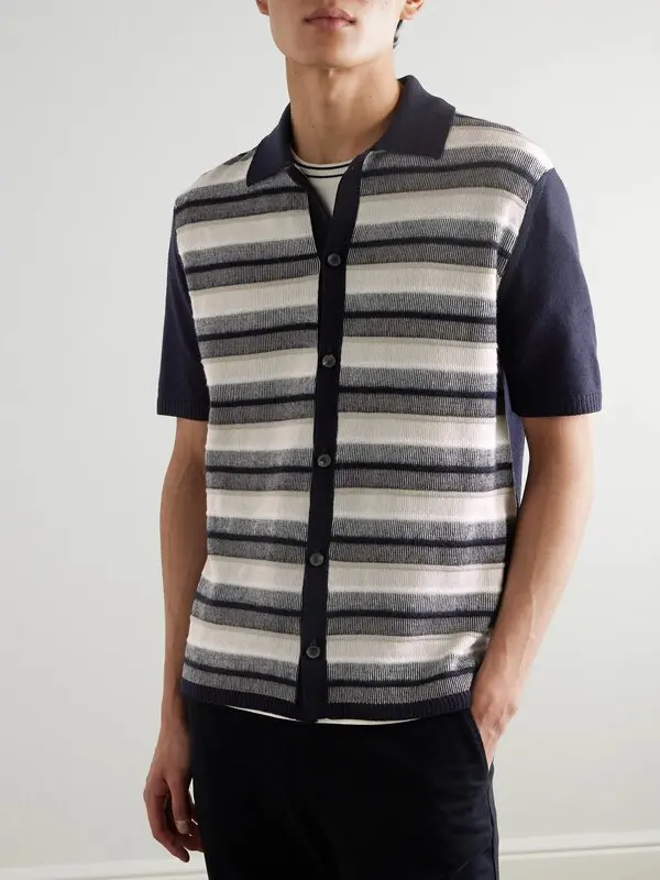 Mr P. Jude Striped Merino Wool Shirt