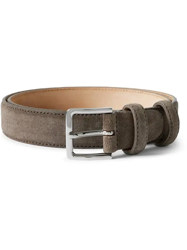 Mr P. 3cm Suede Belt - Brown