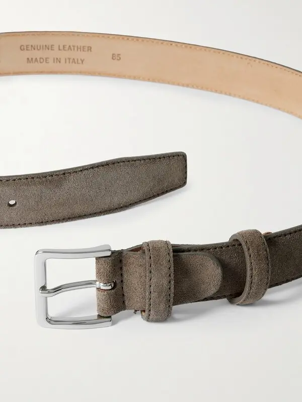 Mr P. 3cm Suede Belt - Brown