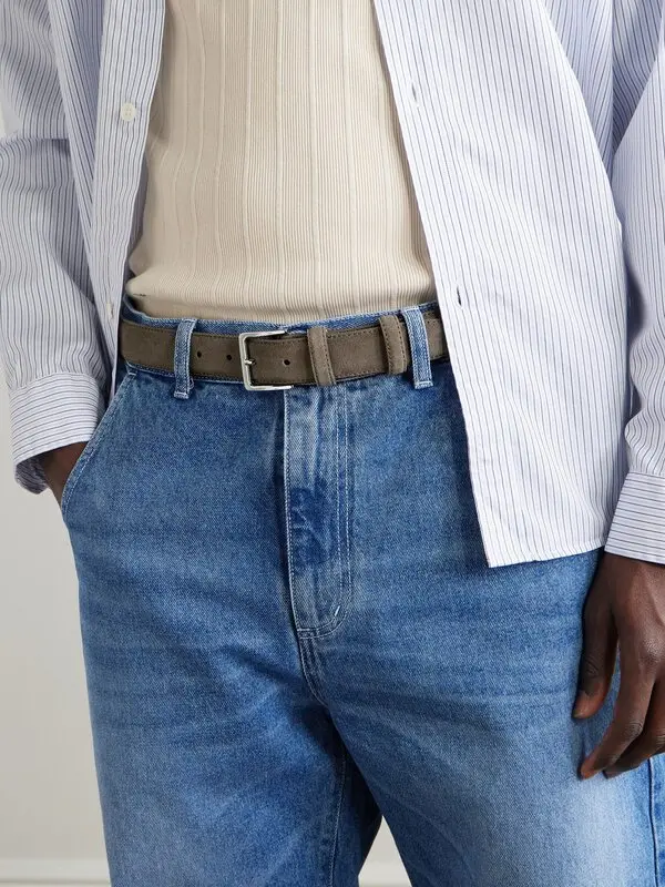 Mr P. 3cm Suede Belt - Brown