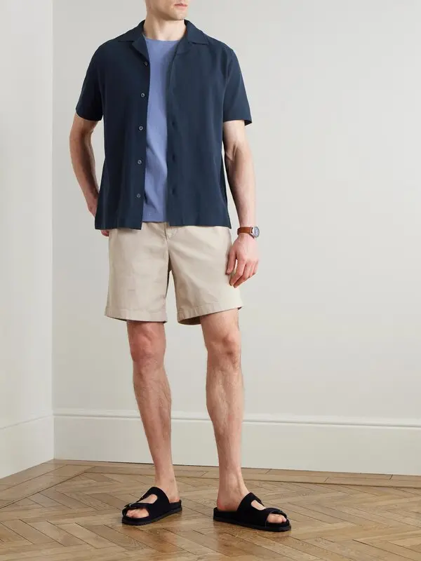 Mr P. Camp-collar Cotton-piqué Shirt