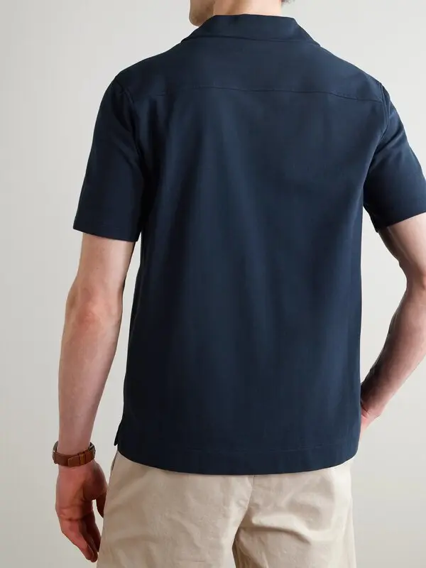 Mr P. Camp-collar Cotton-piqué Shirt