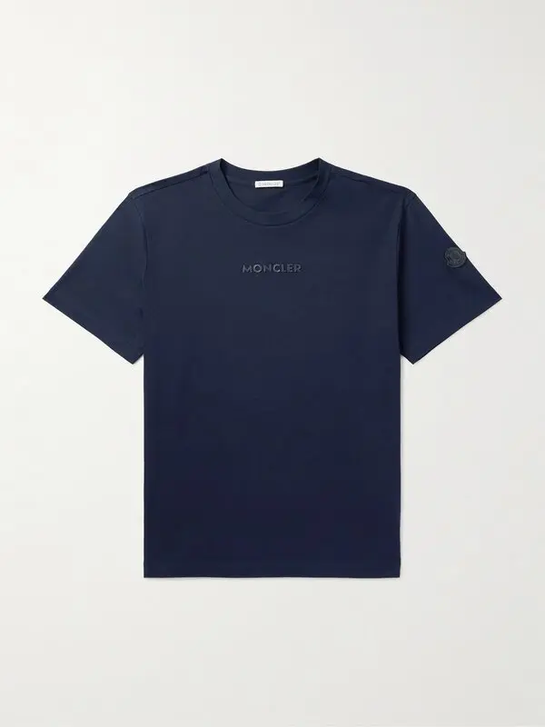 Moncler Logo-appliquéd Cotton-jersey T-shirt - Blue