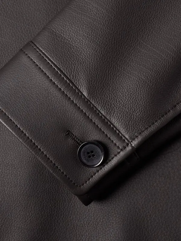 Loro Piana Evandro Full Grain Leather Overshirt