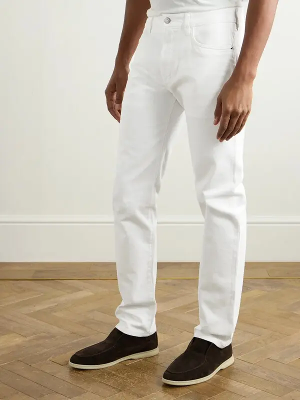 Loro Piana Slim-fit Straight-leg Jeans - White