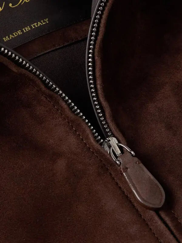 Loro Piana Kane Rain System® Suede Bomber Jacket