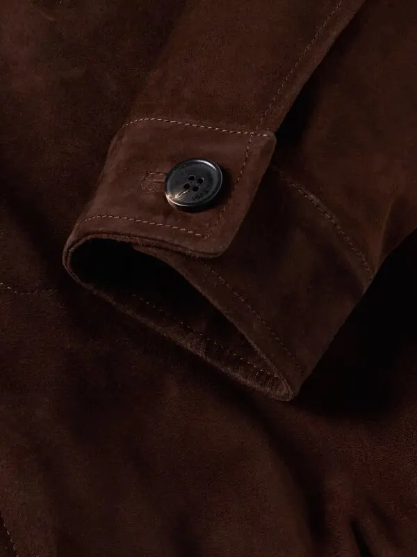 Loro Piana Kane Rain System® Suede Bomber Jacket