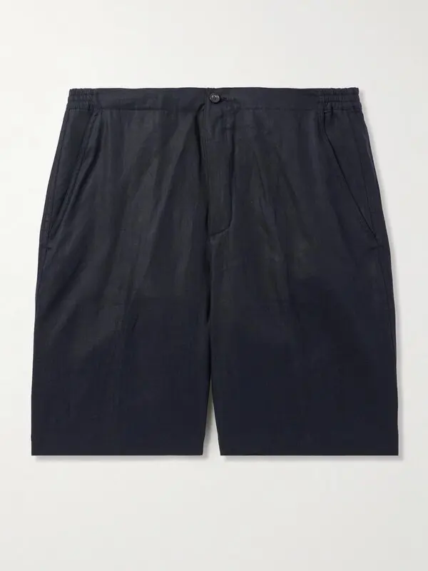 Loro Piana Straight-leg Linen Shorts - Blue