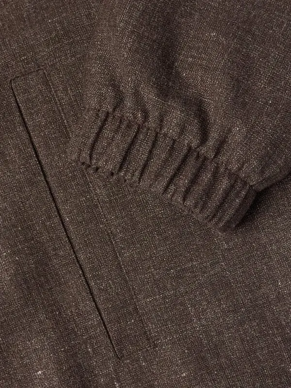 Loro Piana Linen And Wool-blend Canvas Bomber Jacket - Brown