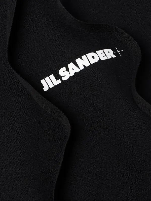 JIL SANDER Logo-print Cotton-jersey Hoodie - Black