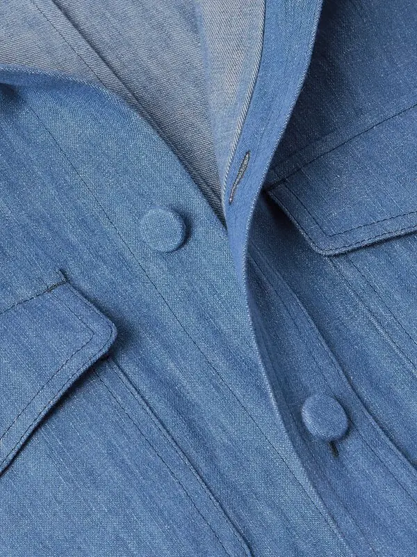 Gabriela Hearst Everly Cotton And Linen-blend Chambray Overshirt