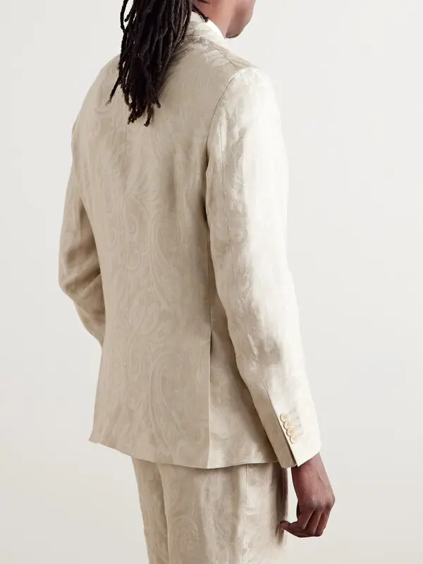 Etro Paisley-jacquard Linen-blend Suit Jacket