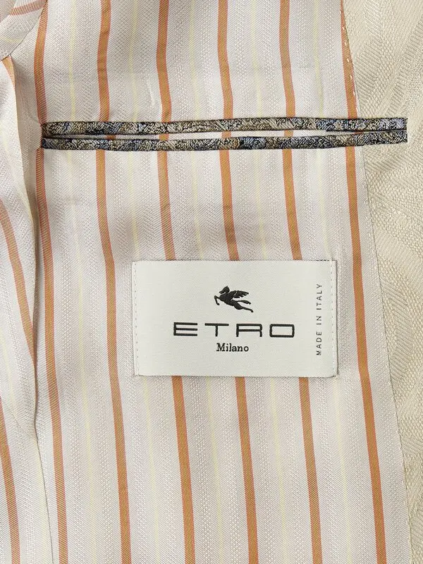 Etro Paisley-jacquard Linen-blend Suit Jacket