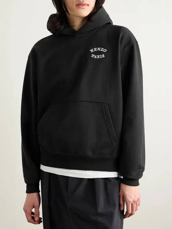 Kenzo Verdy Market Embroidered Hoodie In Black - 60% Off