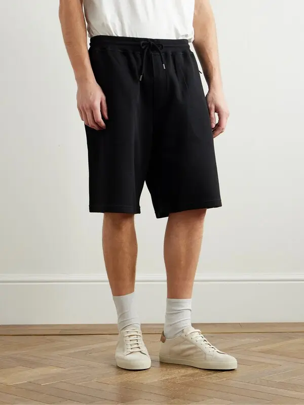 Brunello Cucinelli Straight-leg Cotton-blend Jersey Drawstring Shorts