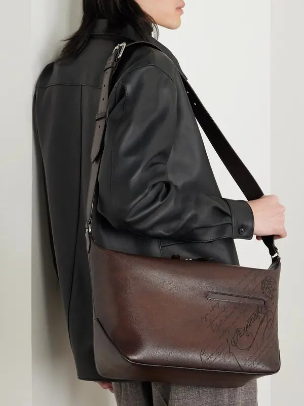 Berluti Toujours Scritto Venezia Leather Messenger Bag