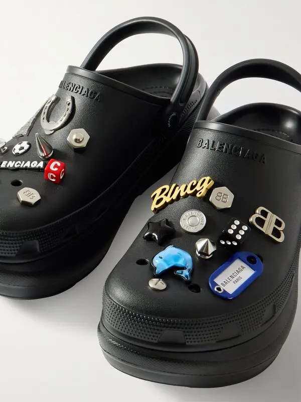 Balenciaga Crocs™ Embellished Rubber Mules