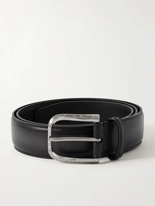 Berluti 3.5cm Scritto Venezia Leather Belt - Black