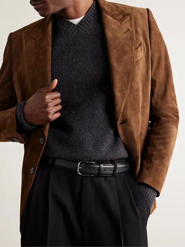 Berluti 3.5cm Scritto Venezia Leather Belt