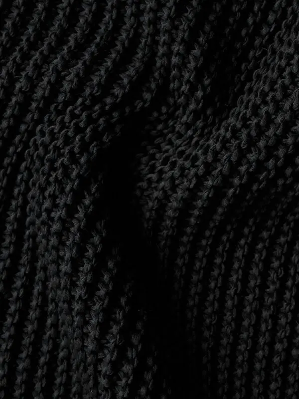 Alexander McQueen Cropped Ribbed Logo-jacquard Cotton Sweater - Black