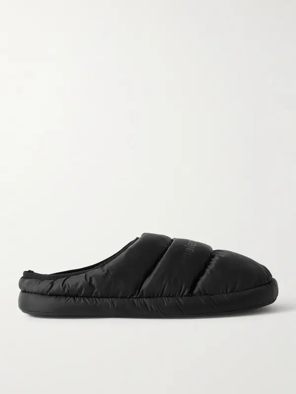 Balenciaga Alaska Logo-print Quilted Slippers - Black