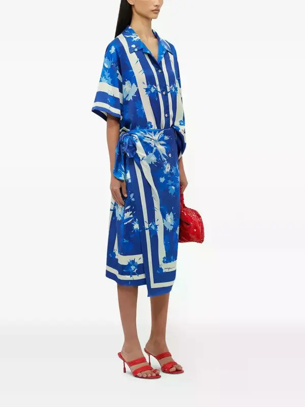 MSGM Printed Midi Skirt