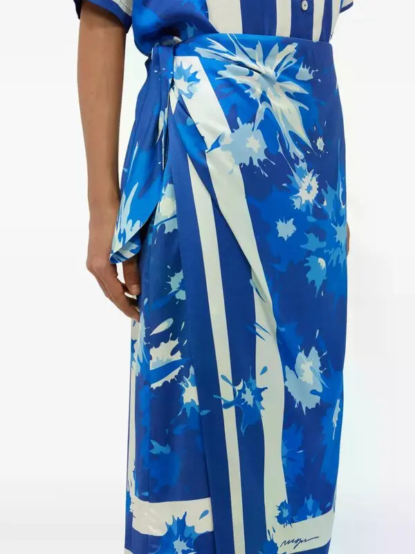 MSGM Printed Midi Skirt