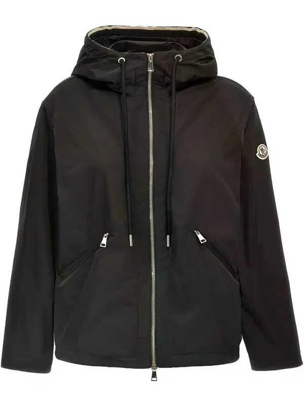 Moncler Cassiopea Drawstring Hooded Coat - Black