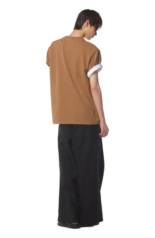 Mcm Logo Patch Bouclé T-shirt - Cognac