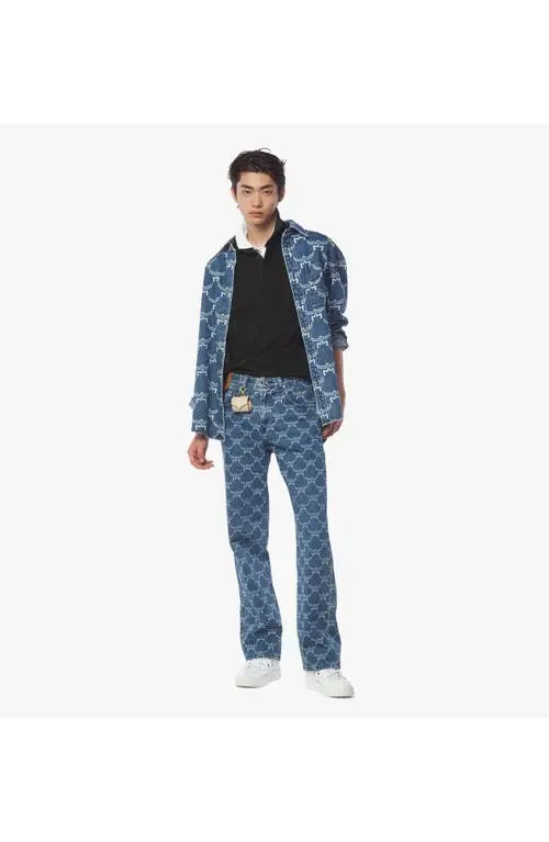 Mcm Lauretos Monogram Denim Shirt - Blue