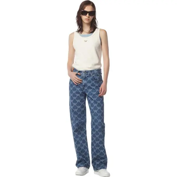 Mcm Lauretos Monogram Denim Jeans - Indigo