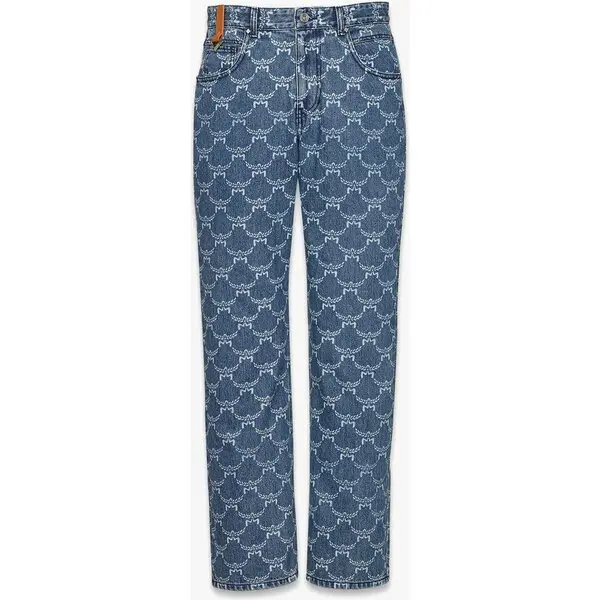 Mcm Lauretos Monogram Denim Jeans - Indigo
