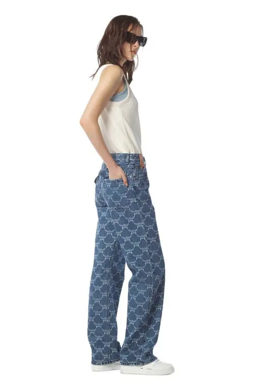 Mcm Lauretos Monogram Denim Jeans