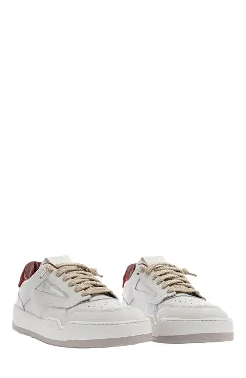 P448 Brixton Low Top Sneaker - White/red