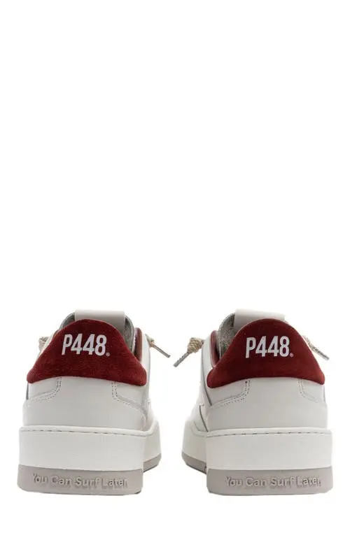 P448 Brixton Low Top Sneaker - White/red