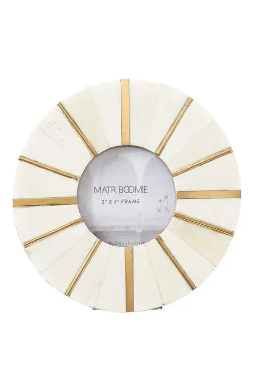 MATR BOOMIE Mukhendu Picture Framecarved Bone - White/gold - Circle