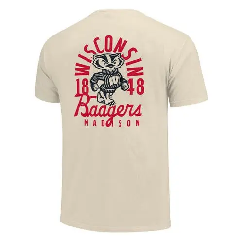 IMAGE ONE Wisconsin Badgers Comfort Colors Mascot Overlay T-shirt