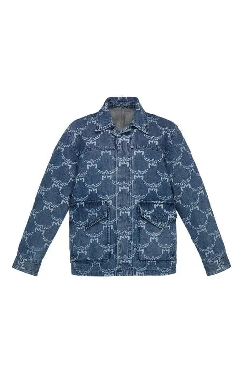 Mcm Lauretos Monogram Denim Jacket