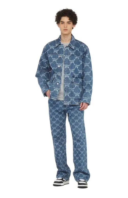 Mcm Lauretos Monogram Denim Jacket