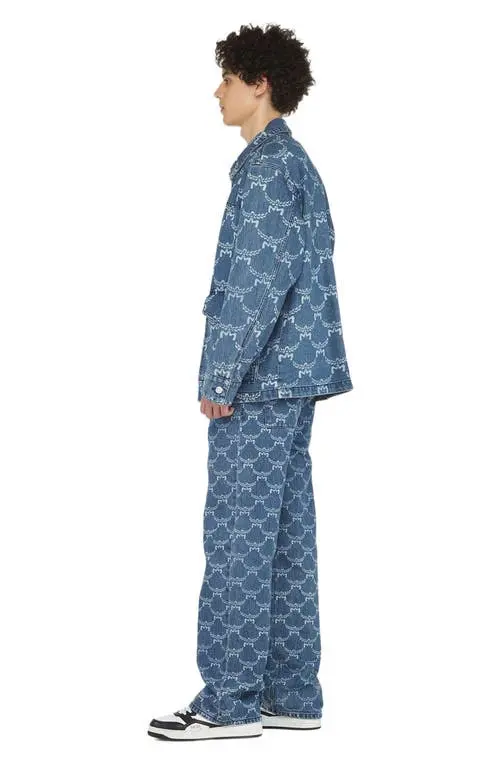 Mcm Lauretos Monogram Denim Jacket