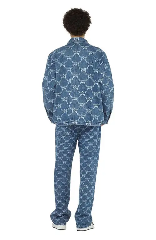 Mcm Lauretos Monogram Denim Jacket