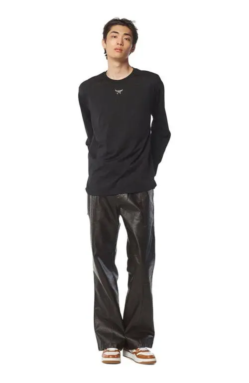 Mcm Essential Laurel Logo Shirt In Organic Cotton - Black
