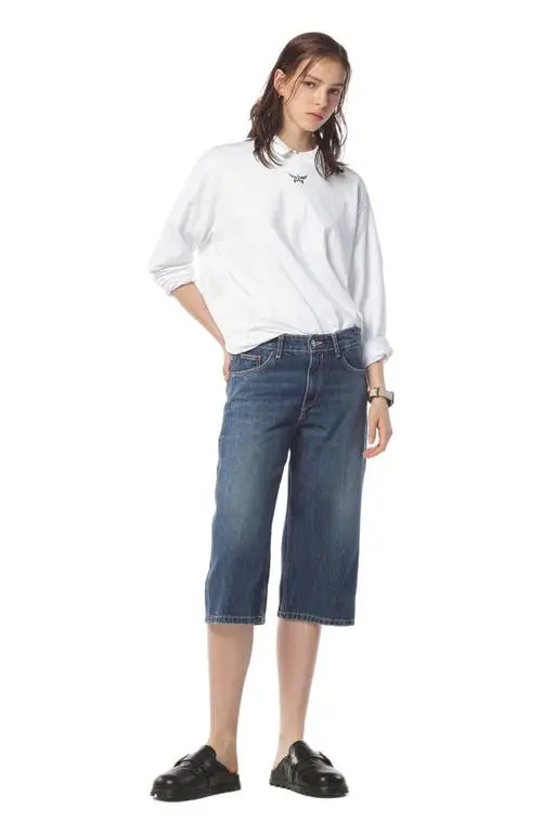 Mcm Essential Laurel Logo Shirt In Organic Cotton - White